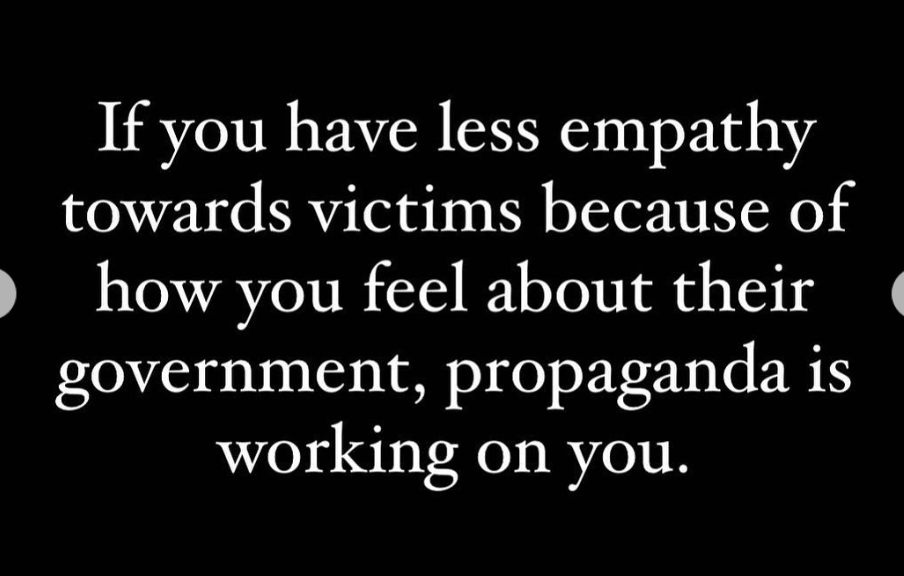 “If you have less empathy toward victims because of how you feel about ...
