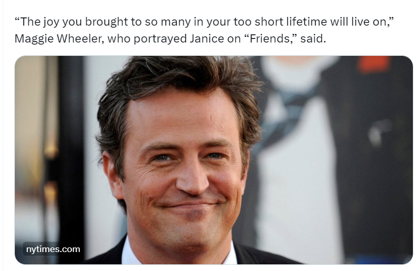 Goodbye Chandler Bing. | elephant journal